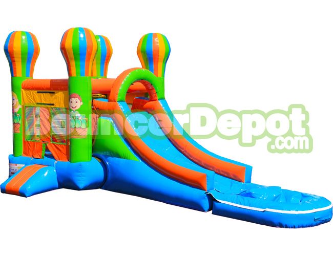 Combo Jumping Balloon, Compact Combo Balloon With Water Slide BouncerDepot