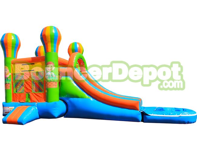 Combo Jumping Balloon, Compact Combo Balloon With Water Slide BouncerDepot