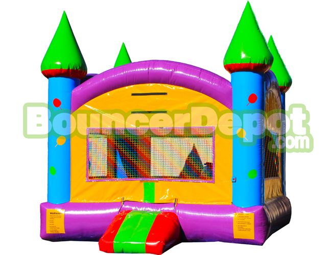 "Multi Color Castle Inflatable Moonwalk | Bouncer Depot-Commercial ...
