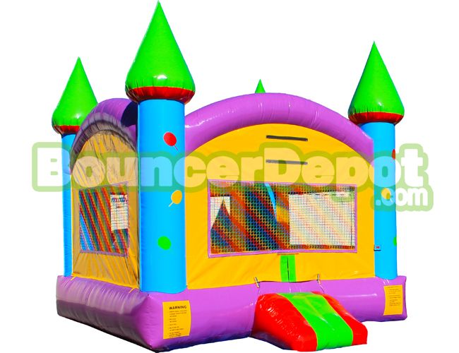 "Multi Color Castle Inflatable Moonwalk | Bouncer Depot-Commercial ...